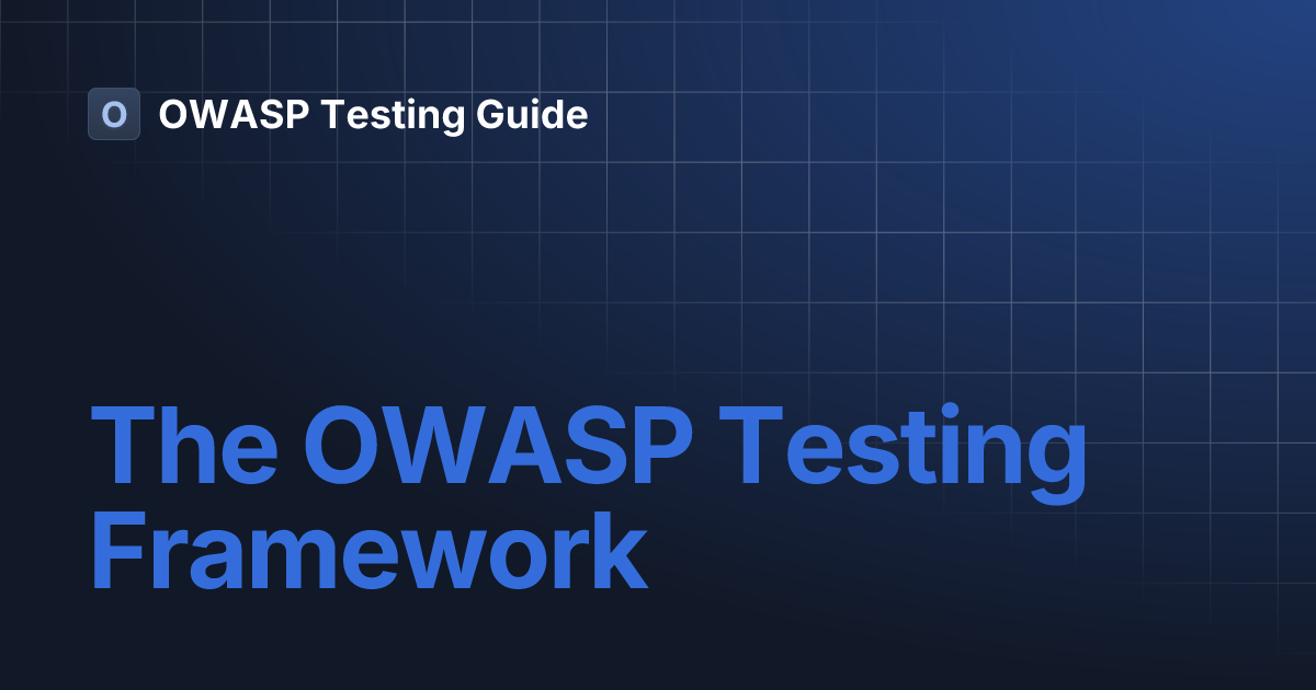 The Owasp Testing Framework Owasp Testing Guide